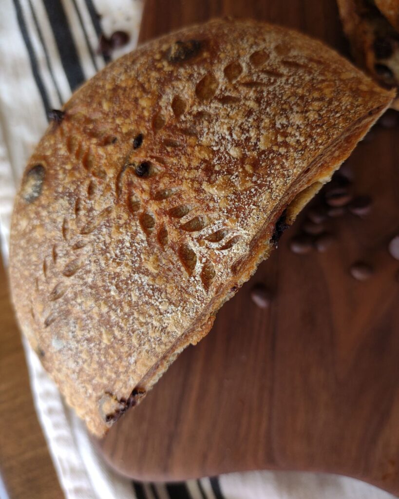 Coffee Infused Chocolate Chunk Sourdough Bread Recipe - TheFarmChicken