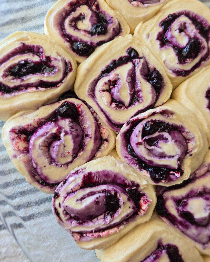 Simple Sourdough Sweet Cream Blueberry Rolls Recipe - TheFarmChicken